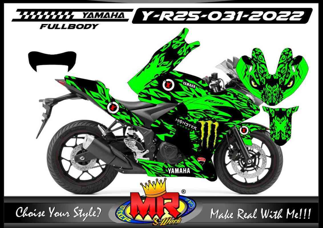 Promo Stiker Motor Yamaha R25 FullBody Custom Desain Wrapping Motor ...