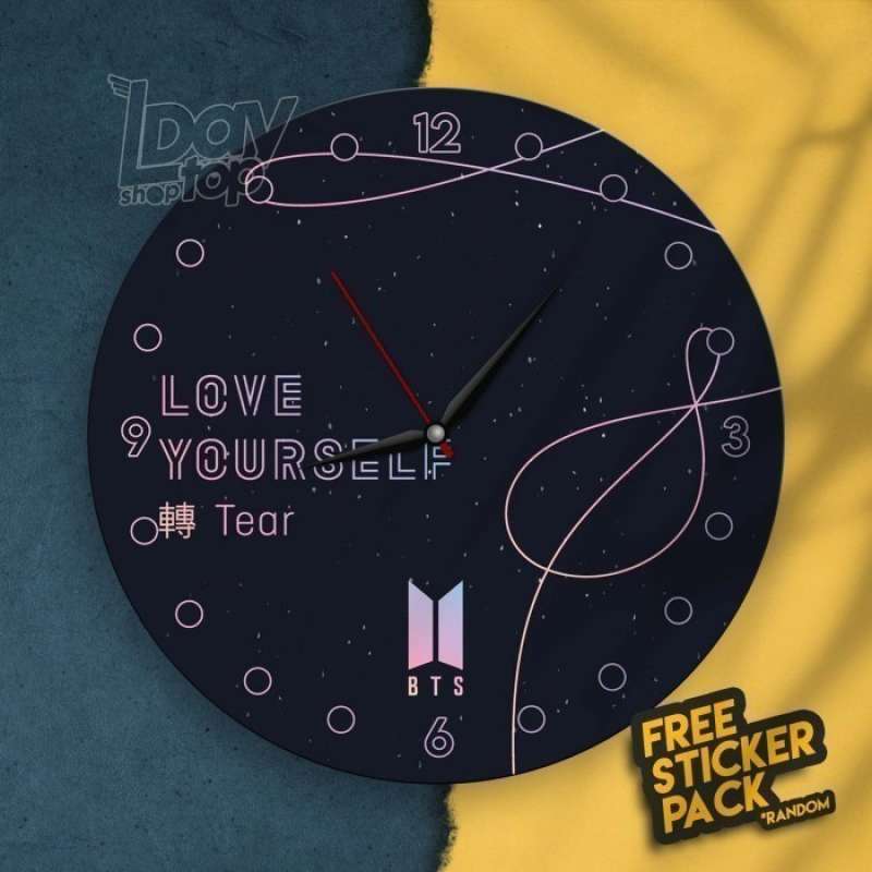 Jual Jam Dinding Kpop Bts Motif Kayu Unik - Bts Love Yourself Album 012 ...
