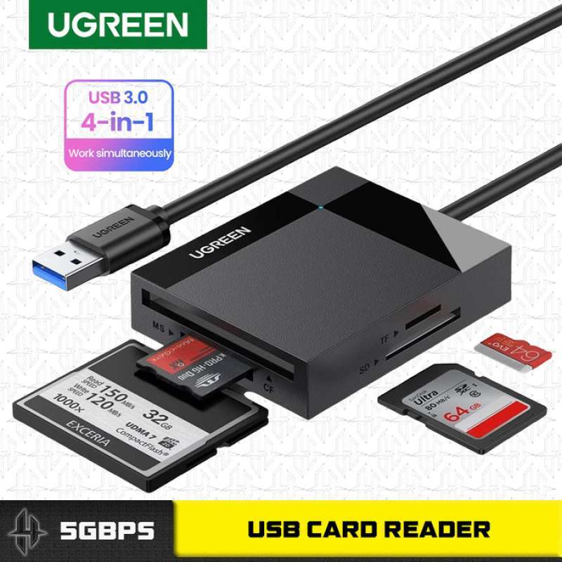 Promo Ugreen 30335 Usb 3.0 Card Reader Kartu Memory Cf Tf Micro Sd Ms ...