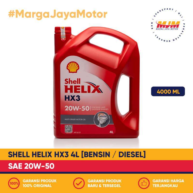 Jual Shell Helix HX3 20W/50 Bensin Diesel [4000ml] Shell Oil 4L ...