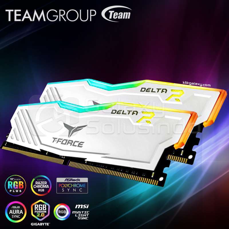 Promo TEAM T-Force Delta RGB (2x8) 16GB DDR4 kit 3600MHz - White Diskon ...