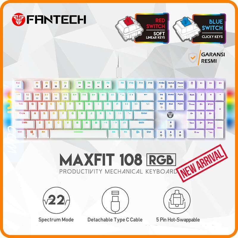 Jual KEYBOARD GAMING MECHANICAL FANTECH MK855 MAXFIT108 RGB HOT-SWAPPABLE - RED Switch di Seller ...