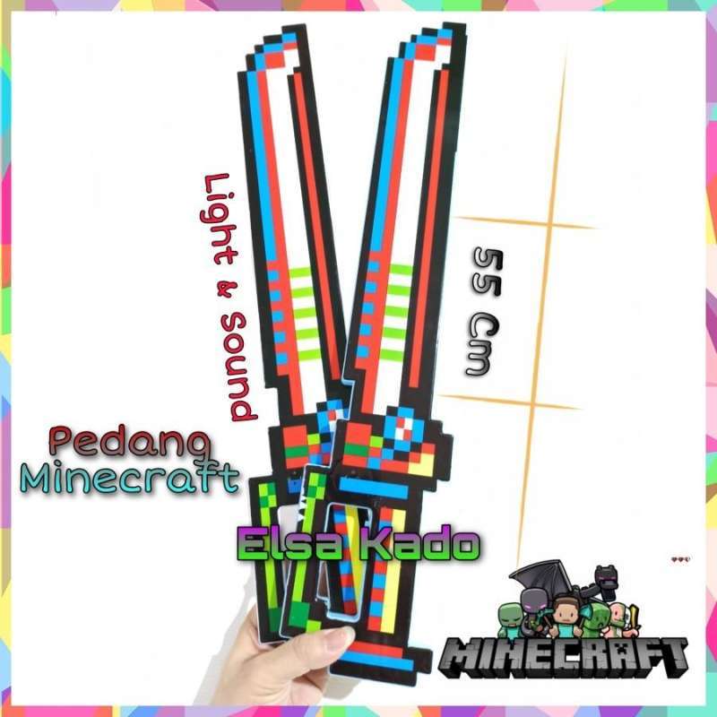 Jual Mainan Pedang Minecraft Nyala Dan Suara Toy Sword Led Diamond Di ...