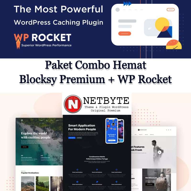 Jual Plugin WP Rocket + Theme Blocksy Premium di Seller NetByte.id - Tlogomas, Kota Malang | Blibli