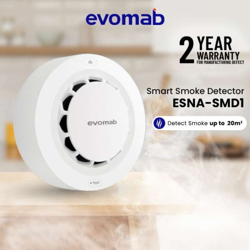Promo Evomab Smart Smoke Detector Pendeteksi Asap Wifi Iot Esn-Smd1 ...