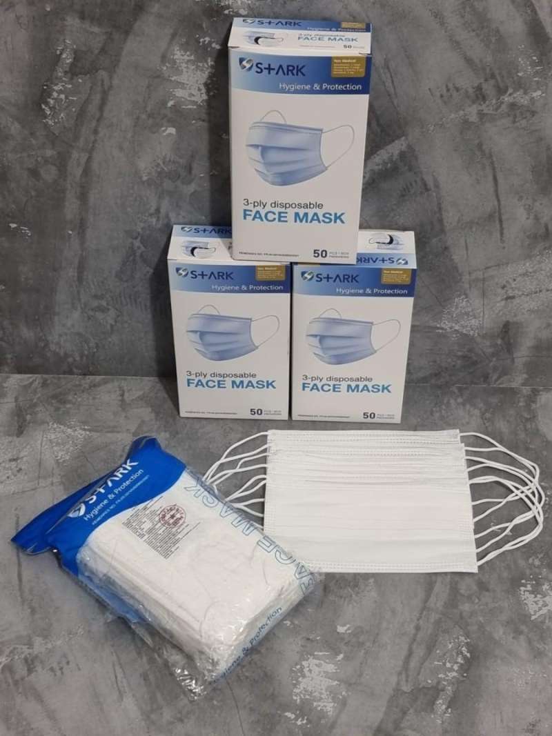 Jual MASKER 3PLY EARLOOP PUTIH STARK ISI 50 PCS PERBOX di Seller ...