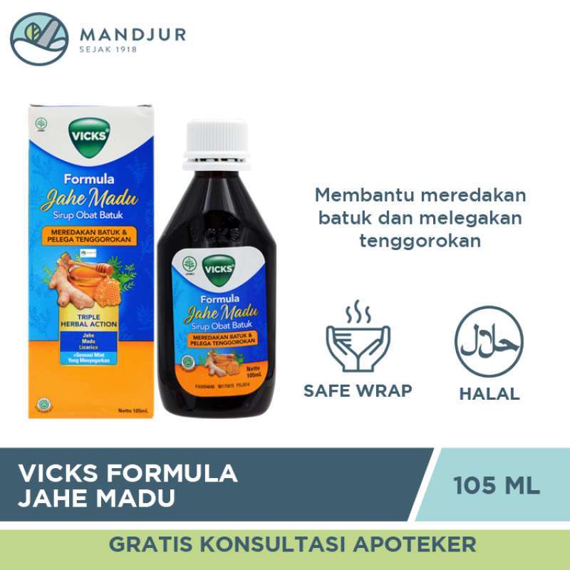 Jual Vicks Formula Jahe Madu Sirup Obat Batuk 105 mL - Pereda Batuk dan ...