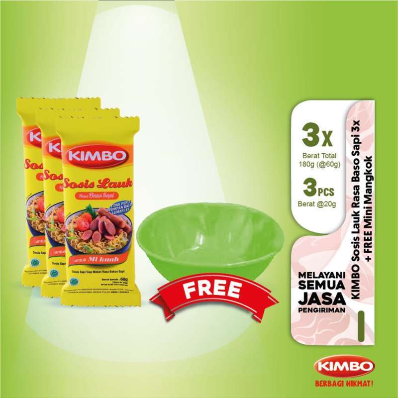 Jual KIMBO Sosis Lauk Rasa Baso Sapi 3x + FREE Mini Mangkok di Seller ...