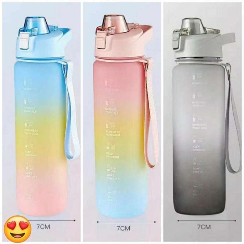 Jual Botol Minum Pastel 1 liter/Botol minum motivasi 1 liter/botol ...