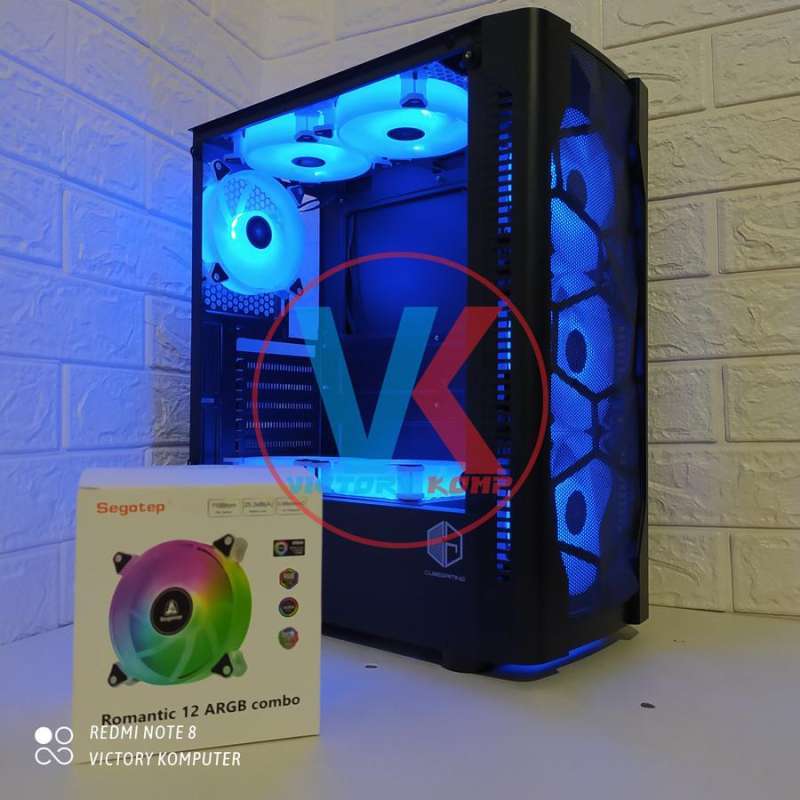 Jual Cube Gaming Byron Black Atx Gaming Case - Plus Fan 3 Buah Di ...