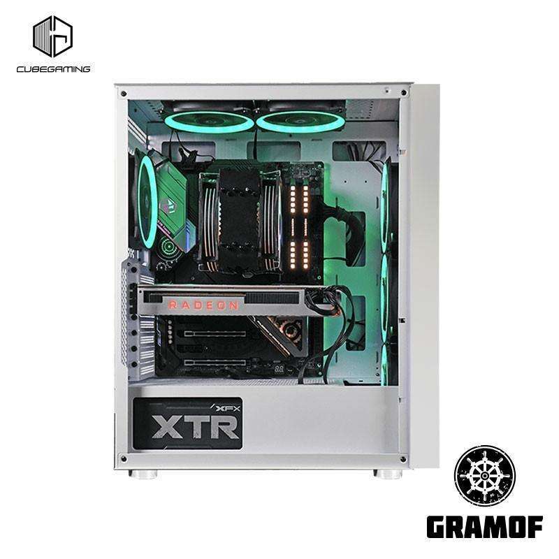 Jual Cube Gaming Gramof Free 3 Fan Rgb Atx Gaming Case - Putih Di ...