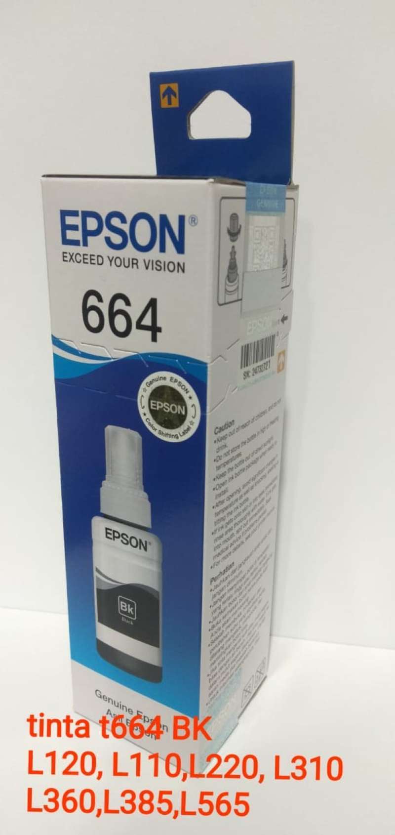 Jual Tinta Epson L100 L210 Original Segel Dus Botol Black / Hitam Ink ...