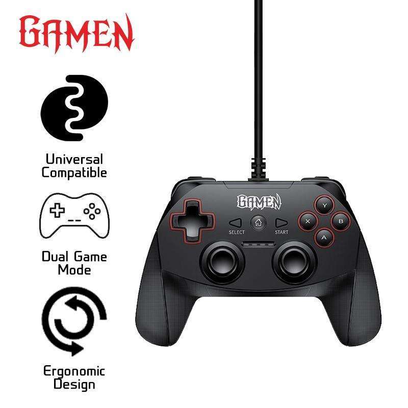 Jual GAMEN GP100 Universal Wired Gaming Controller Gamepad Dual ...