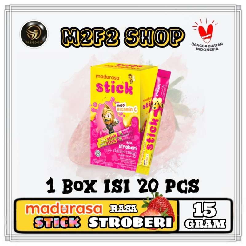Promo Madurasa STICK Madu Asli Rasa Stroberi Sachet - 15 gr (Kemasan 1 ...
