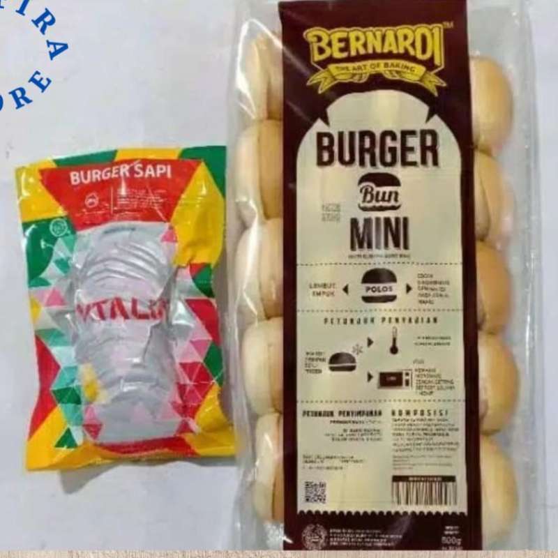 Jual Paket Hamburger Burger Bernardi vitalia Mini isi 20 + daging ...