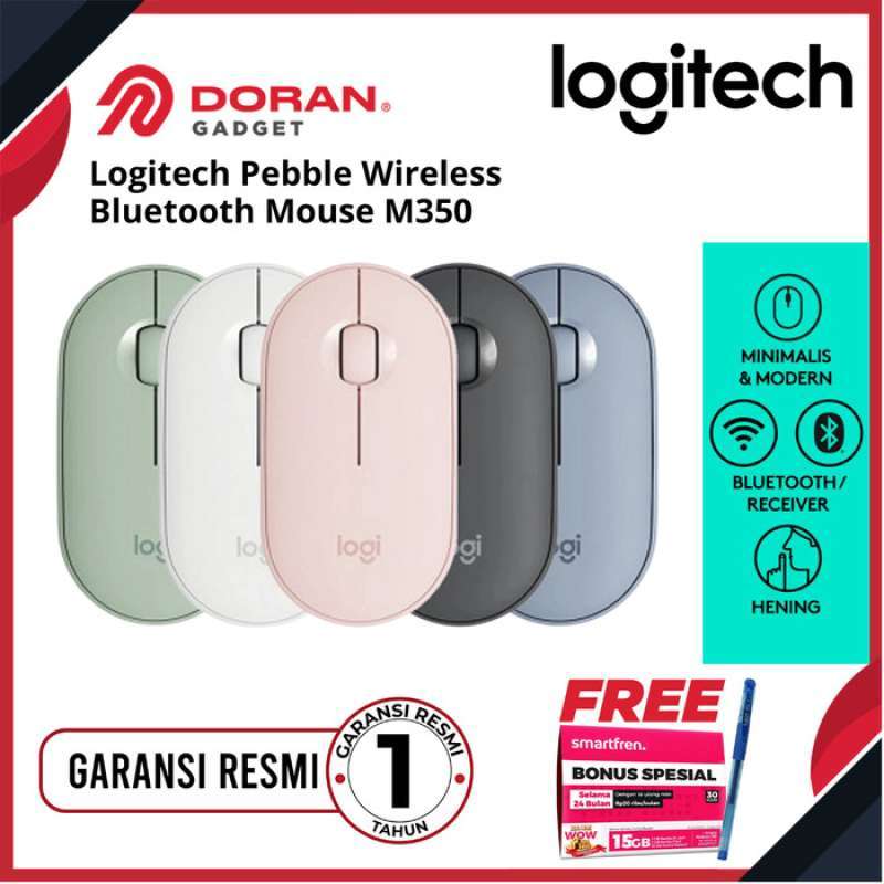 Jual Logitech Wireless Mouse M350 Pebble Original Garansi Resmi 1 Tahun di Seller Cullen darrel ...