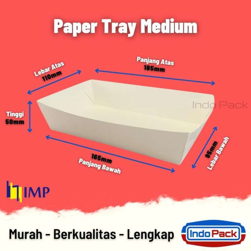 Jual Paper Tray M / Piring Makan / Nampan Kertas / Food Tray M @50 Pcs di Seller Indo Pack ...