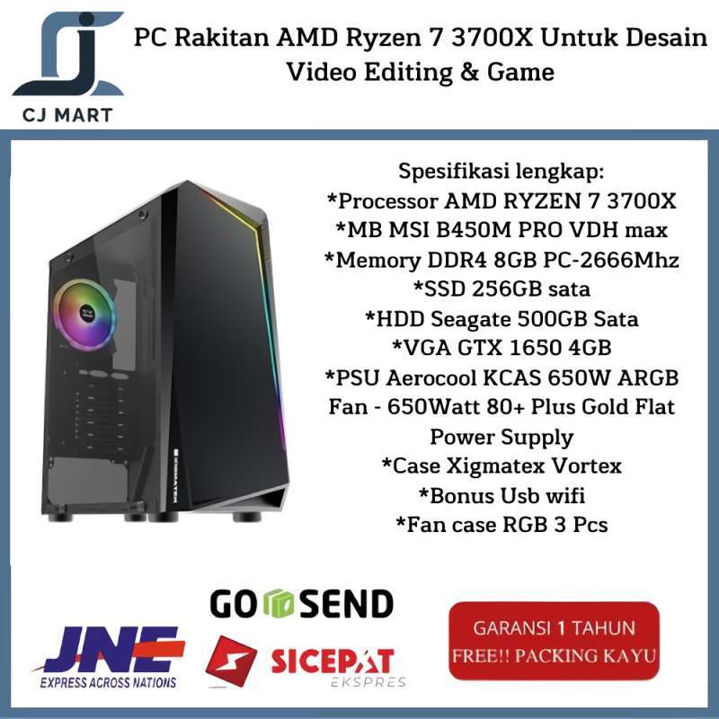 Jual PC Rakitan AMD Ryzen 7 3700X Untuk Desain, Video Editing & Game di ...