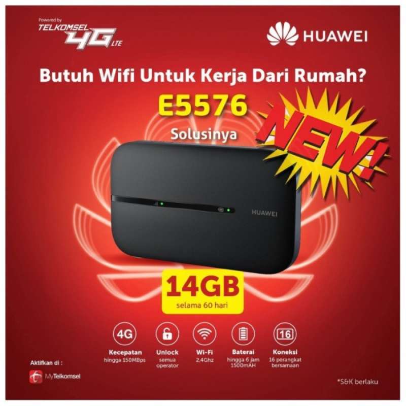 Jual Mifi Router Modem Wifi 4G Huawei E5576 Telkomsel Unlocked Free ...