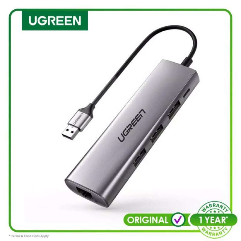 Jual Ugreen USB3.0 HUB Multifunction Adapter with RJ45 Gigabit Gray ...