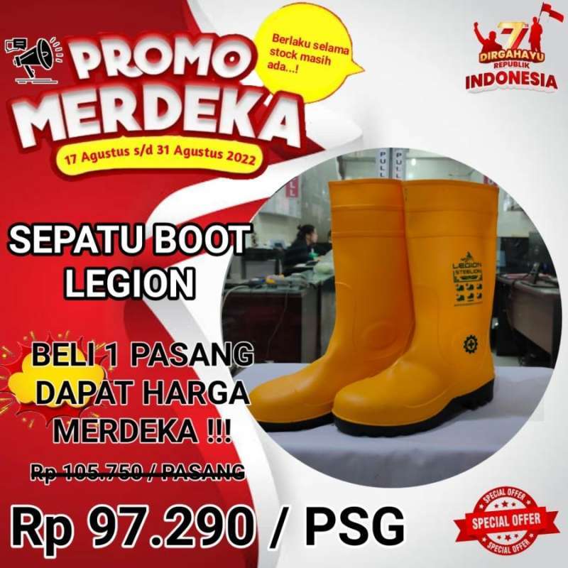 Jual Sepatu Boots Ujung Besi Size 40 Safety Steel Toe Kuning Legion ...