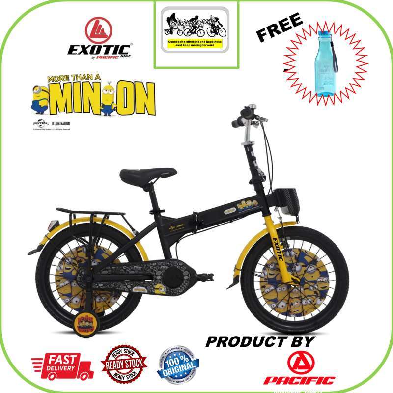 Promo SEPEDA LIPAT 18 Exotic minion Fold bike anak usia 5-9 tahun free ...