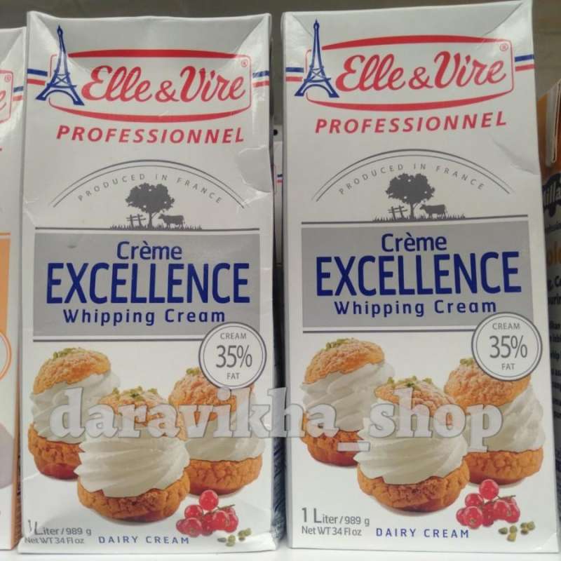 Jual Elle & Vire Excellence Whipping Cream 35%Fat 1lt / Whiping Krim di ...