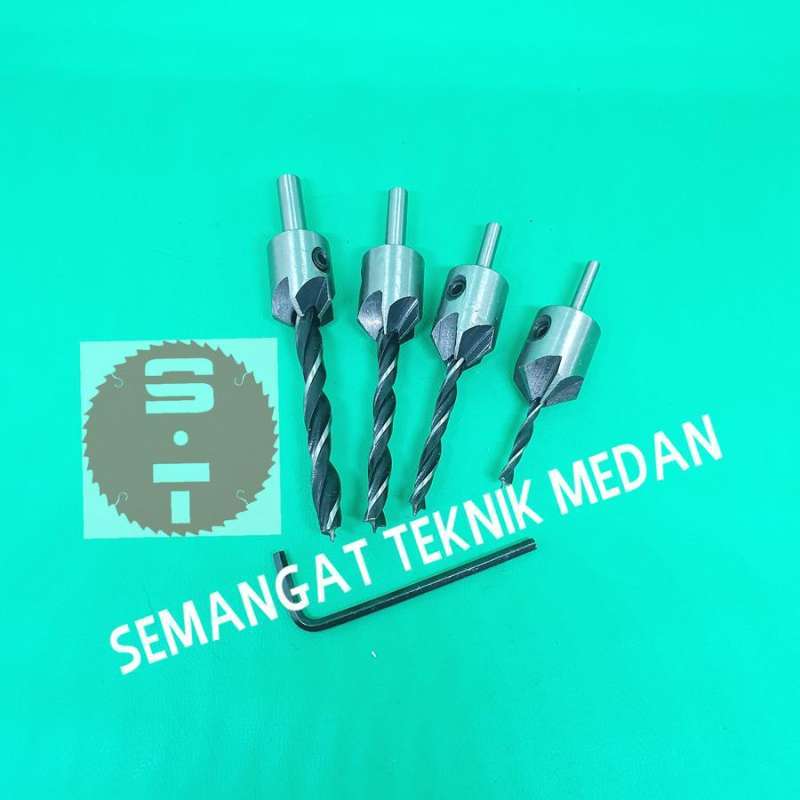 Jual 4pcs Mata Bor Countersink Drill Bit Set Kayu Sekrup Skrup Tanam 4 ...