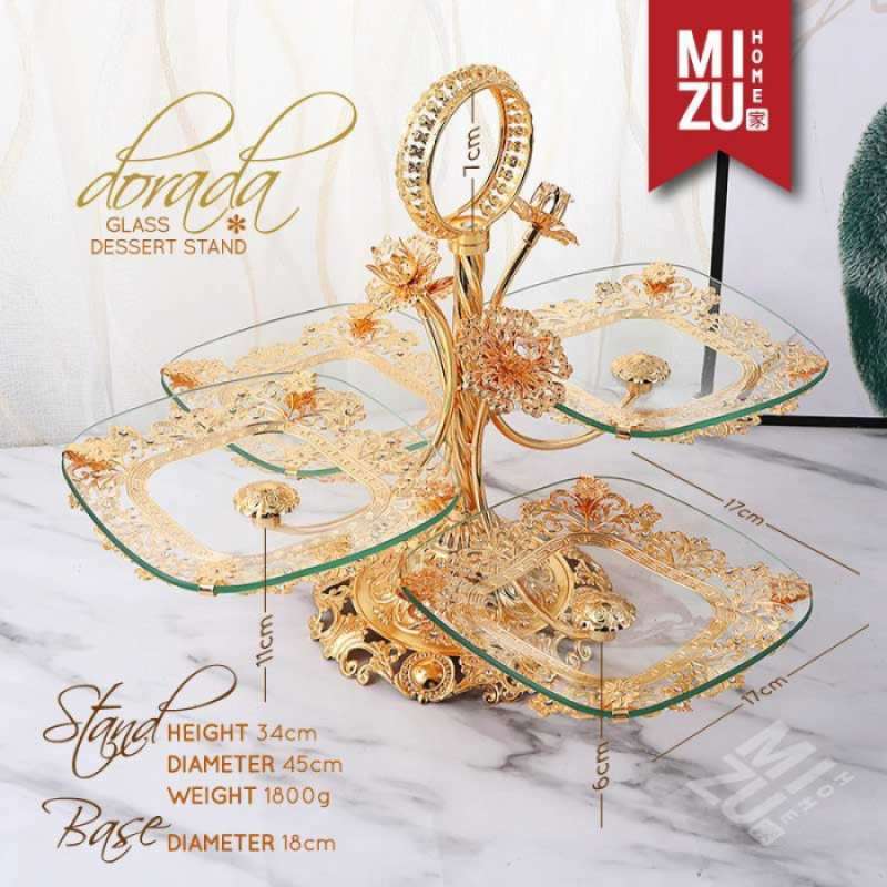 Jual Tatakan Kue Tingkat Kaca Premium Class Di Seller Honey Living ...