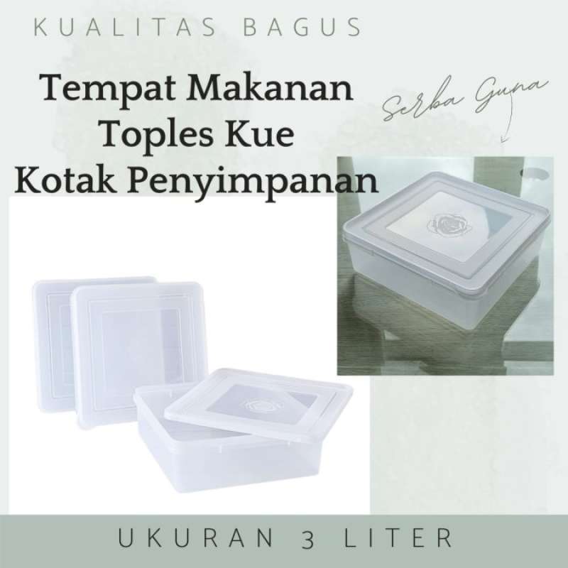 Promo Kotak Makanan Plastik Toples 3L Isi 3 Pcs / Food Container Box ...