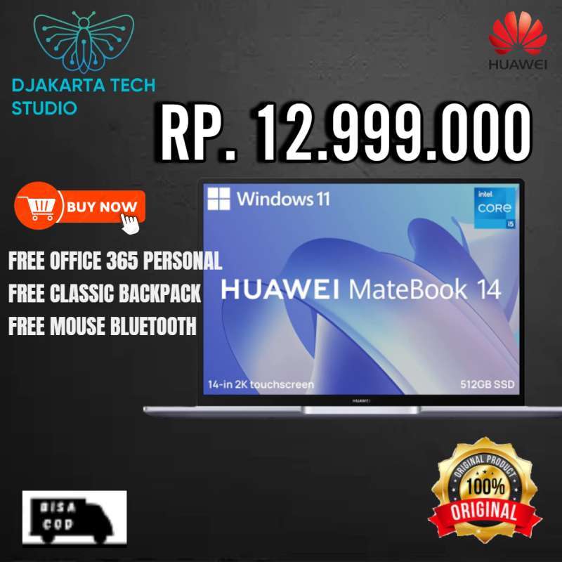 Jual HUAWEI Matebook 14 i5-1135G7 8GB/ 512GB SSD GARANSI RESMI | Touchscreen di Seller Djakarta ...