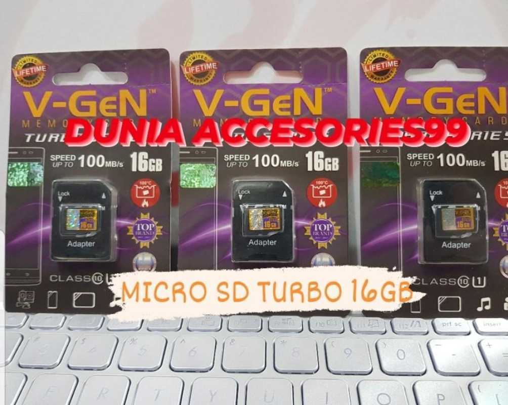 Jual MICRO SD 16GB TURBO V-GEN + ADAPTER MEMORY V-GEN 16GB -DUNIA ACC ...