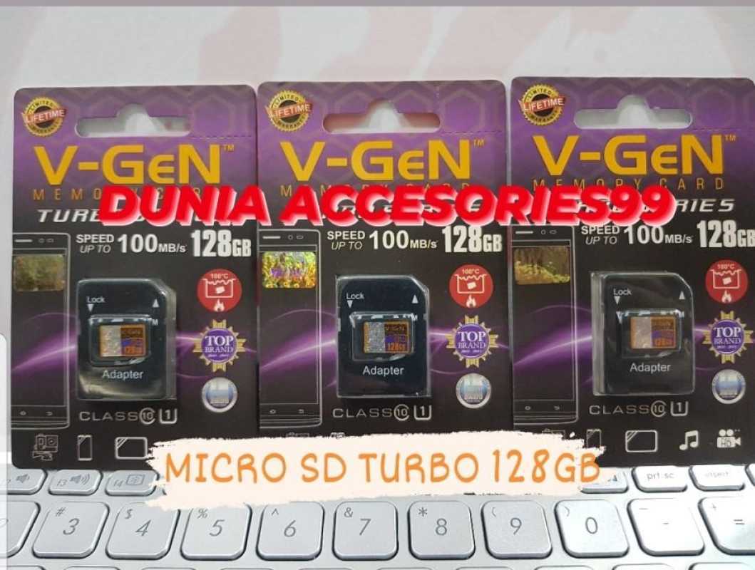 Jual MICRO SD 128GB TURBO V-GEN + ADAPTER MEMORY V-GEN 128GB -DUNIA ACC ...
