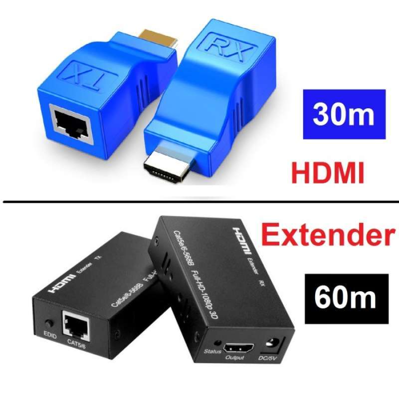 Promo HDMI Extender HDMI Extension Kable LAN Ethernet 30M RJ45 Lan Cat5 ...
