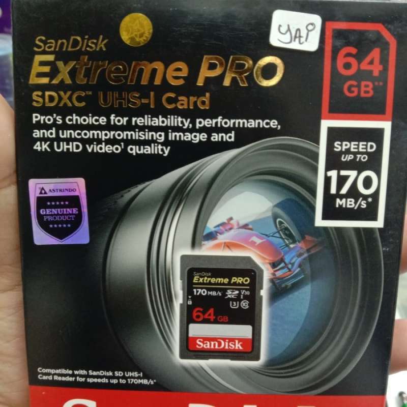 Promo Sandisk Extreme Pro Sd Card 64Gb Speed 170 Mbps Memory Kamera ...