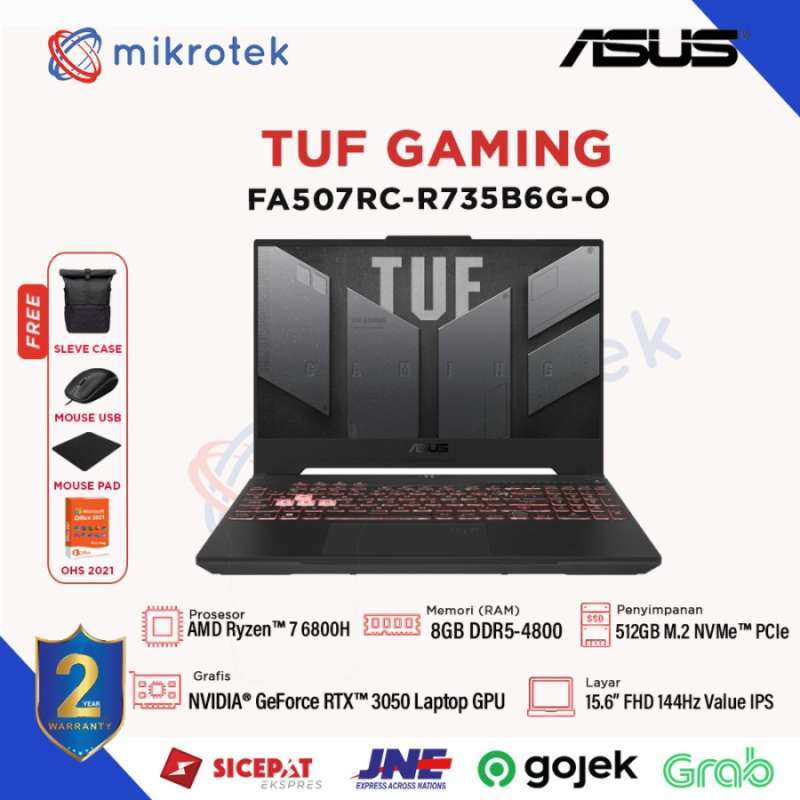Jual ASUS TUF FA507RC/R735B6G-O AMD Ryzen 7 6800H 8GB 512SSD NVIDIA RTX ...