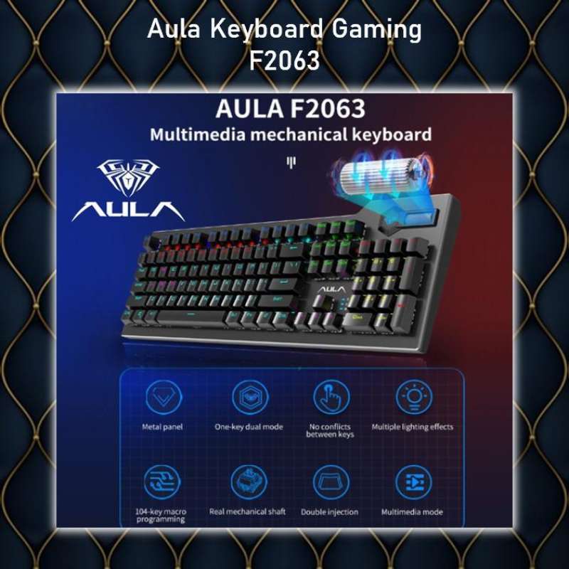 Jual Keyboard Gaming Multimedia Mechanical AULA F2063â RGB Macro ...
