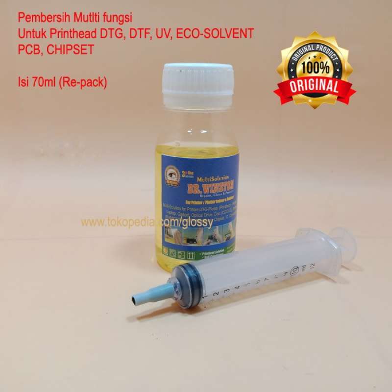 Jual Dr Winston Cleaner Inkjet Print Head Tinta Plotter, Dtg 70Ml di ...