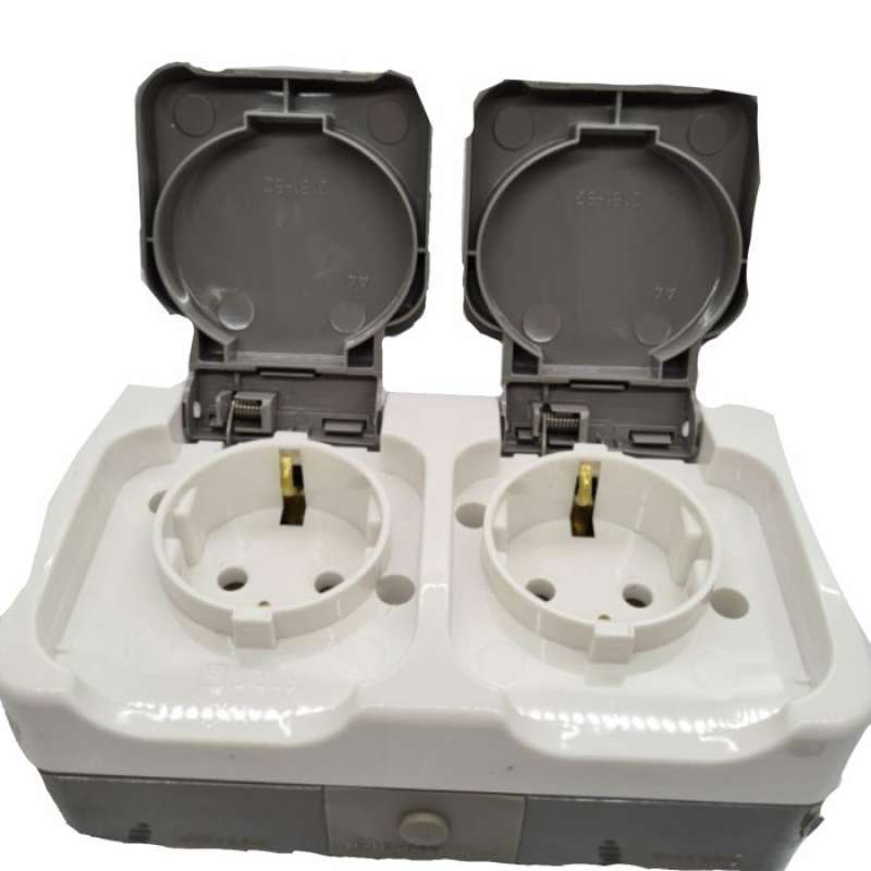 Promo Stop Kontak Doble Waterproof Broco Atlantic 2252 Outbow 2 Gang ...