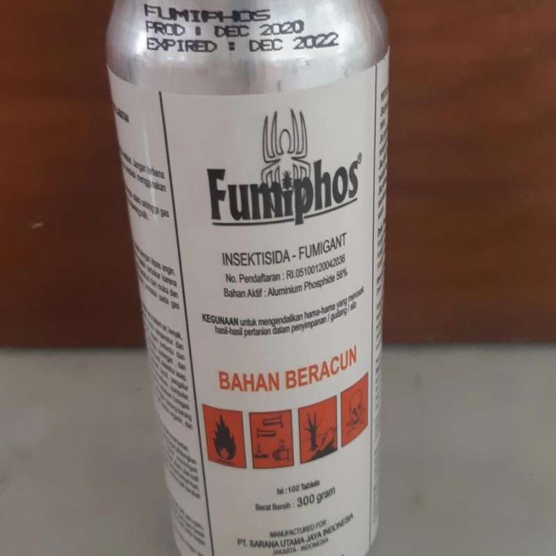 Jual Obat Fumigasi Fumiphos 56t Kemasan 100 Tablet Di Seller Obat Kutu ...