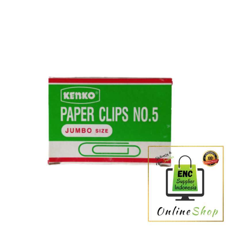 Jual 60 buah KENKO trigonal klip no. 5 paper clip no.5 jumbo penjepit ...