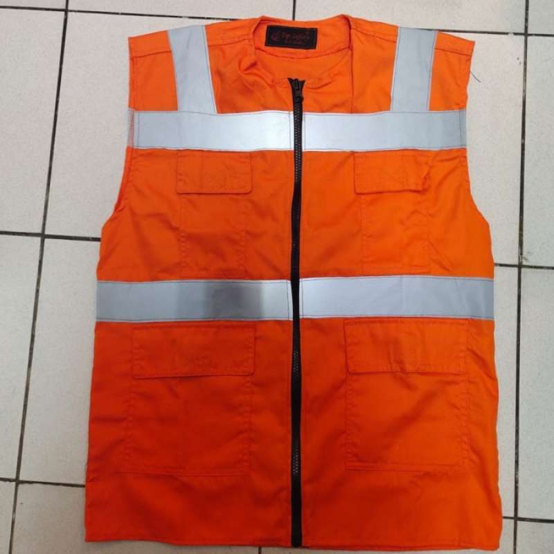 Promo Rompi Safety Bahan Dril 4 Kantong Biru Bca/ Rompi Dril - Orange ...