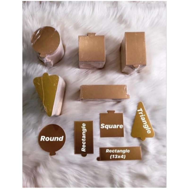 Promo ALAS TATAKAN / CAKE BOARD / ALAS KUE POTONG / CAKE SLICE GOLD ISI ...