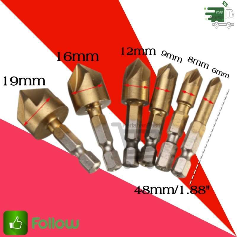 Promo Mata Bor Besi Plat Baja Kayu Alumunium Plastik Drill Countersink Set Diskon 50% di Seller ...