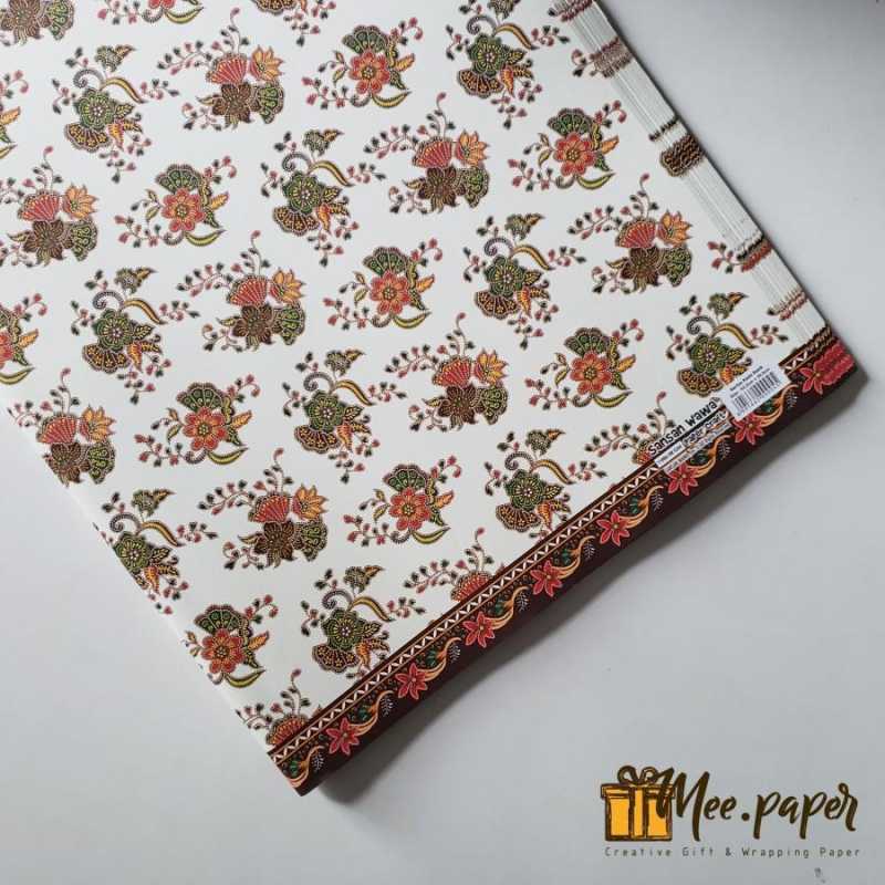 Jual Kertas Kado Sansan Wawa Motif Batik 15 Floral, Wrapping Paper di ...