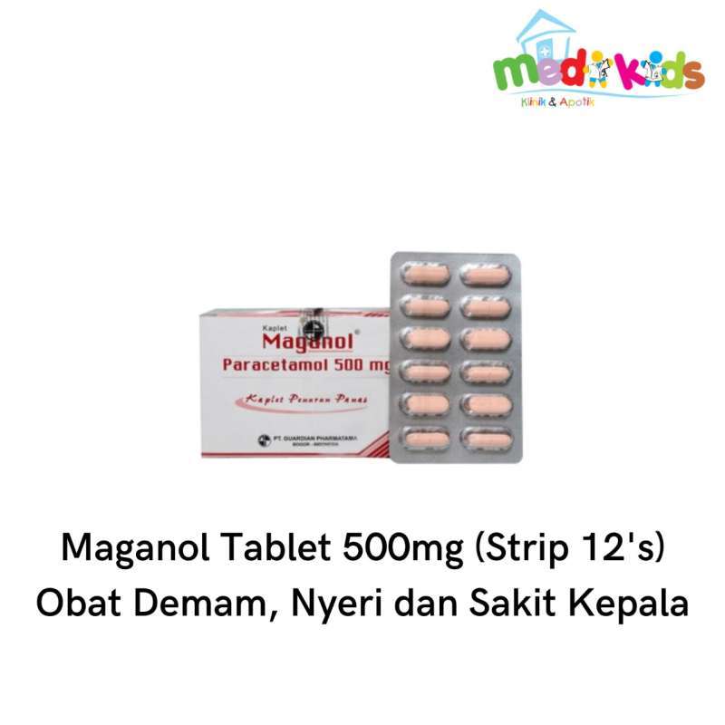 Jual Maganol Paracetamol 500mg Tablet Kaplet Per Strip isi 12 tab di ...