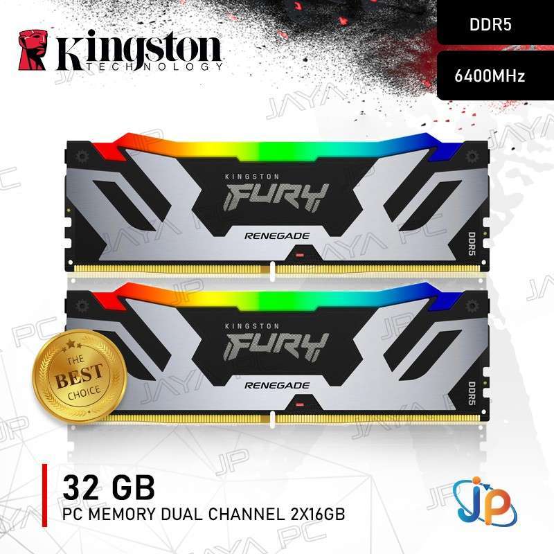 Promo Memory Kingston Fury Renegade RGB PC51200 6400Mhz DDR5 32GB 2X16GB Ram Diskon 4% di Seller ...