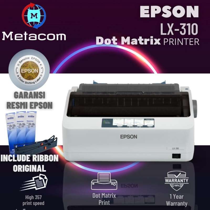 Promo Epson Printer Dot Matrix LX-310 Garansi Resmi Epson Diskon 62% di Seller MetaCom ...
