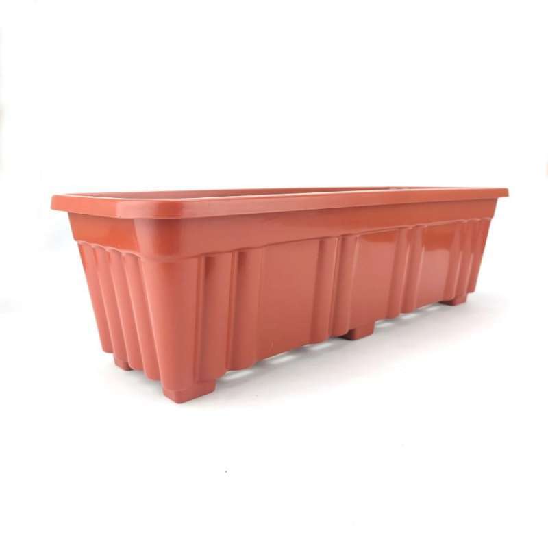 Jual Pot Bunga Plastik Kotak Persegi Panjang 49cm Merah Bata di Seller ...