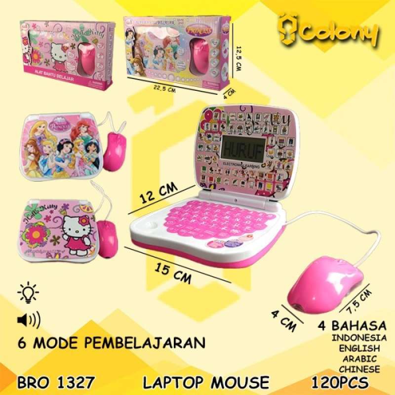 Promo Mainan Laptop Anak Edukasi Alat Bantu Belajar 4 Bahasa Led Mouse ...